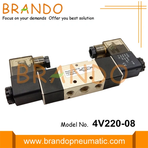 4V220-08 5 Way 2 Position Pneumatic Solenoid Valve China Manufacturers Suppliers Factory Exporter